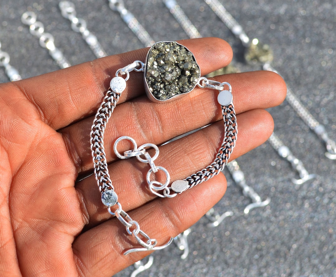 Raw Pyrite Bracelet, Natural Pyrite Bracelet, Gold Pyrite Bracelet ...