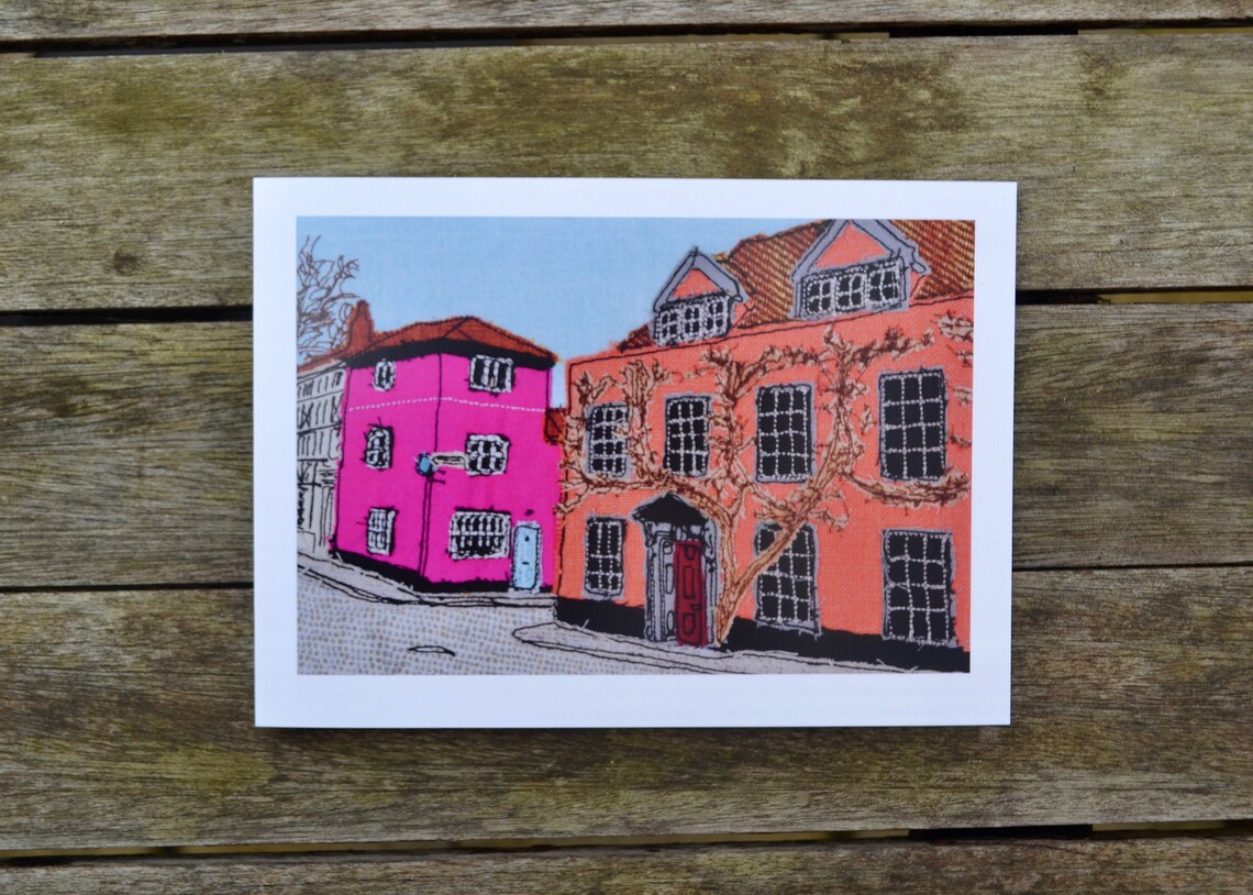 Pottergate, Norwich, Greeting Card, Textile Art, Anna Pinto - Etsy