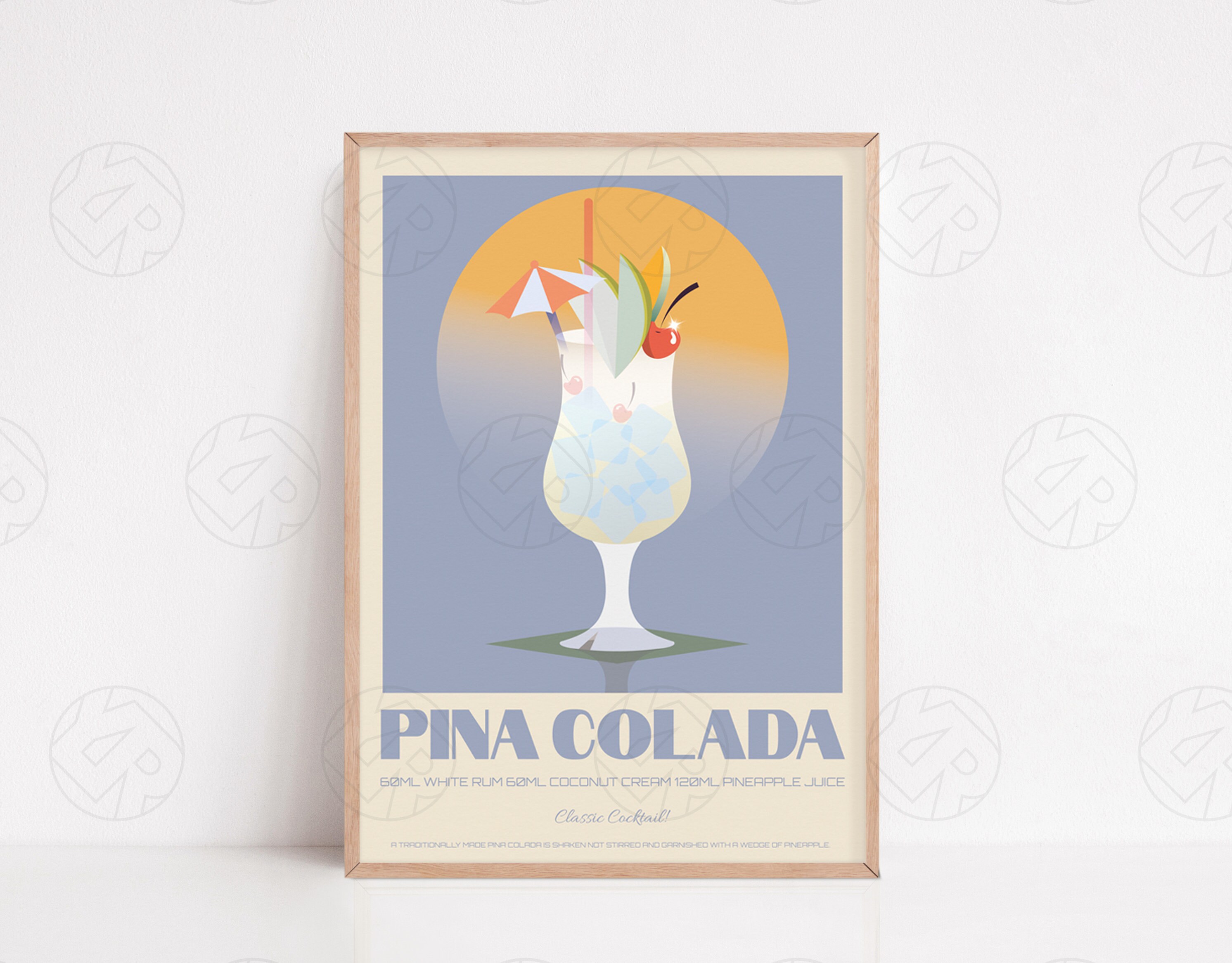 Wall Decor Home & Living Wall Hangings Retro pina colada cocktail ...