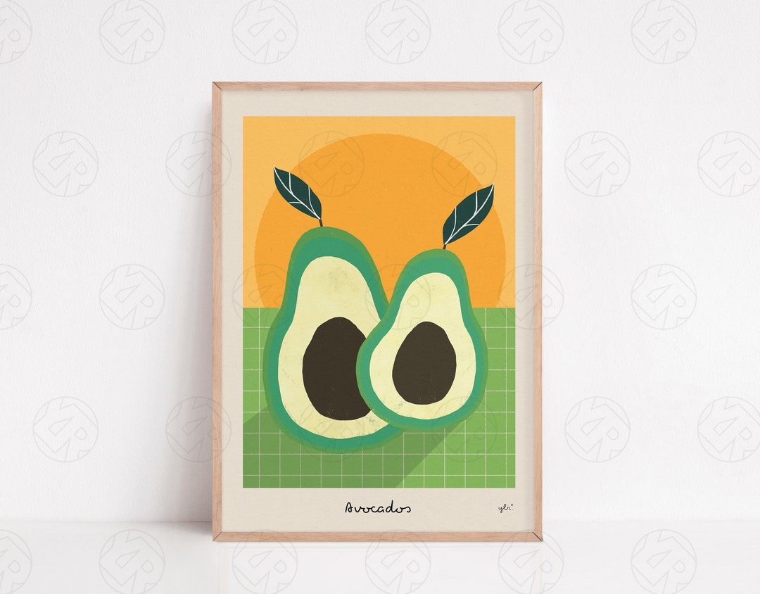 El póster de aguacate estampado de flores póster de viaje - Etsy España