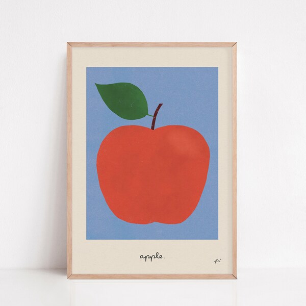 Red Apple Print - Etsy