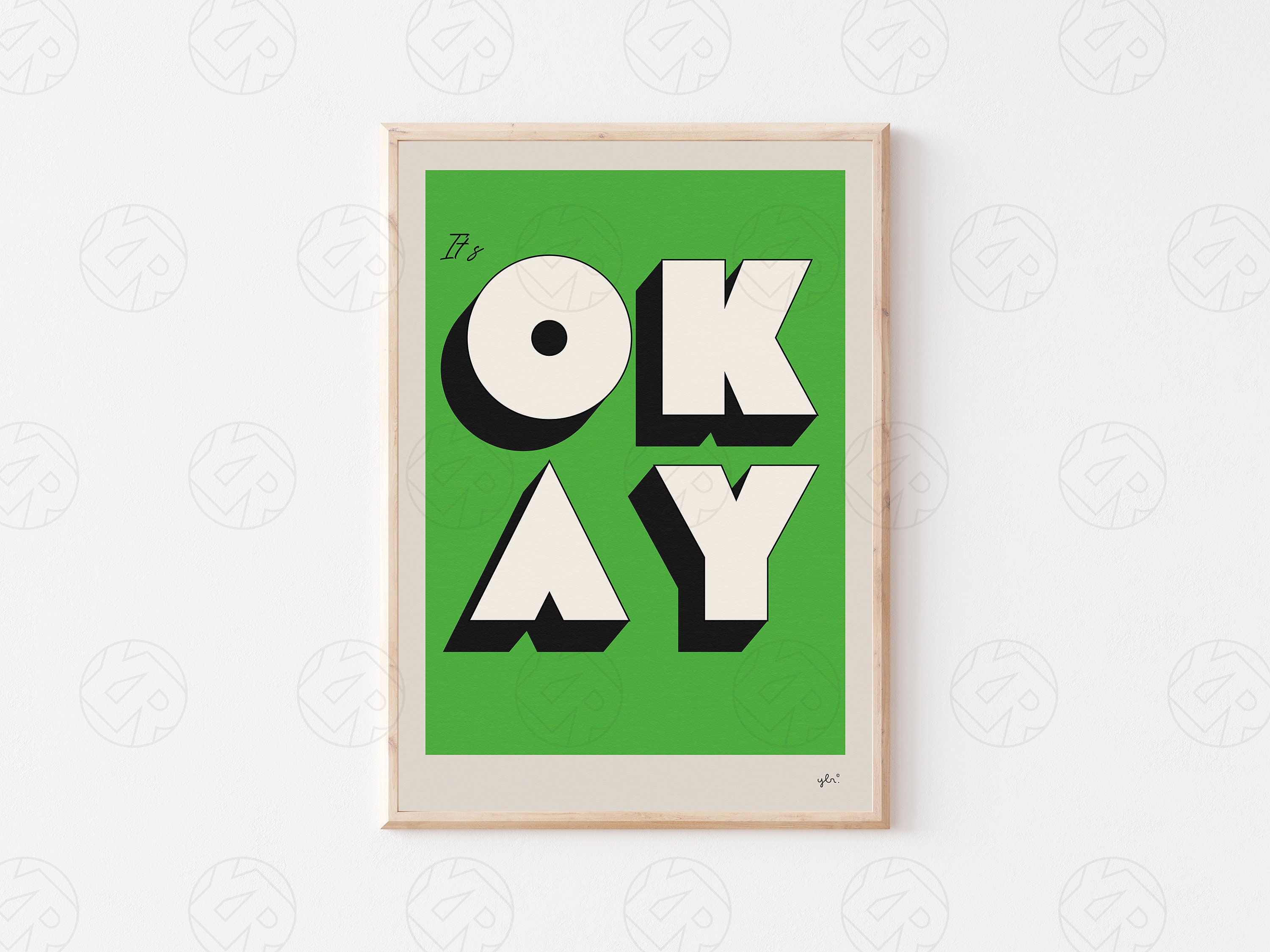 The It's Okay Print Positive Wall Art Typography | Etsy