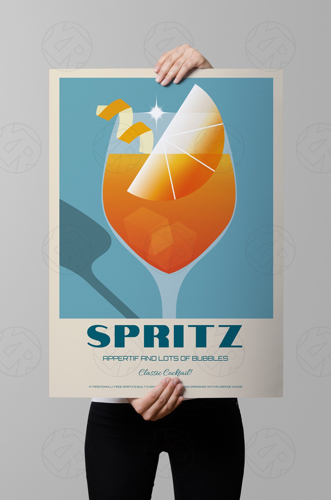 The Spritz Print Positive Wall Art Cocktail Poster Living - Etsy