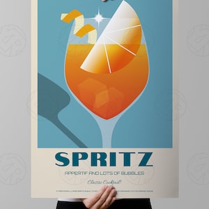 The Spritz Print Positive Wall Art, Cocktail Poster, Living Room Wall ...