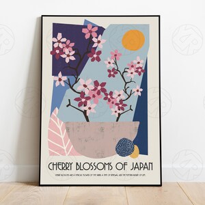 Cherry Blossom Flower Poster, Flower Print, Travel Poster, Kitchen Art ...