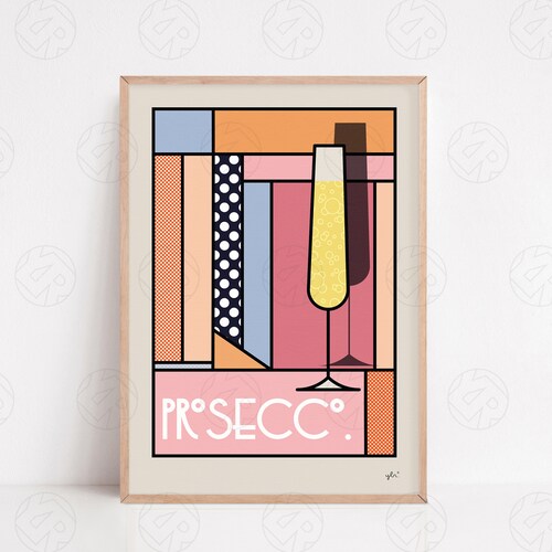 Prosecco Print Positive Wall Art Cocktail Poster Living - Etsy