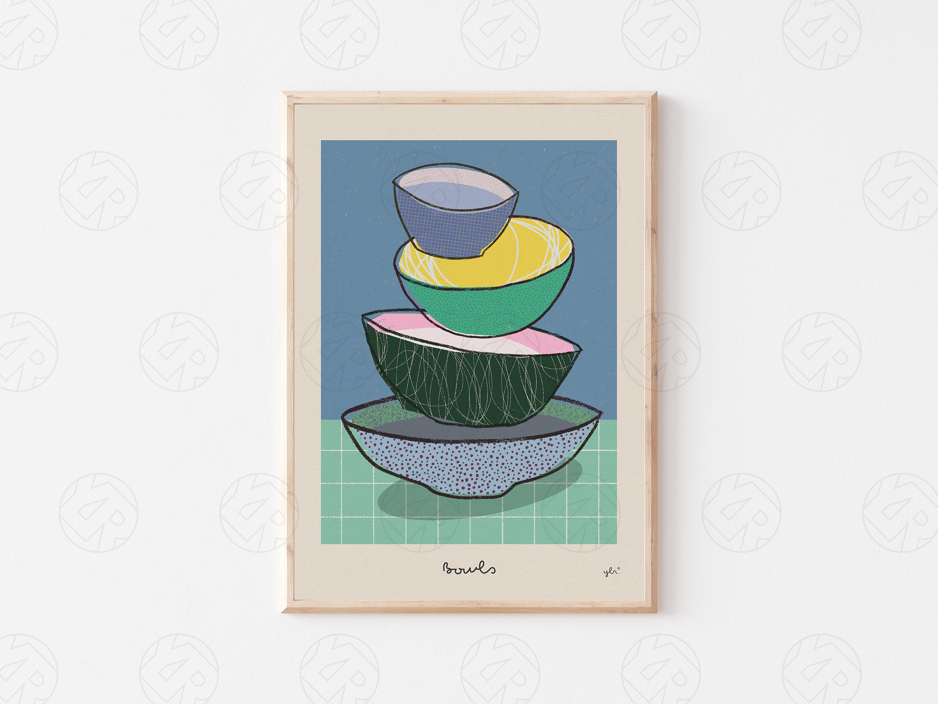 The Bowls Poster Flower Print Travel Poster Kitchen Art | Etsy