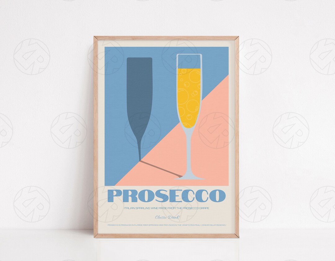 Prosecco Print Positive Wall Art Cocktail Poster Living - Etsy