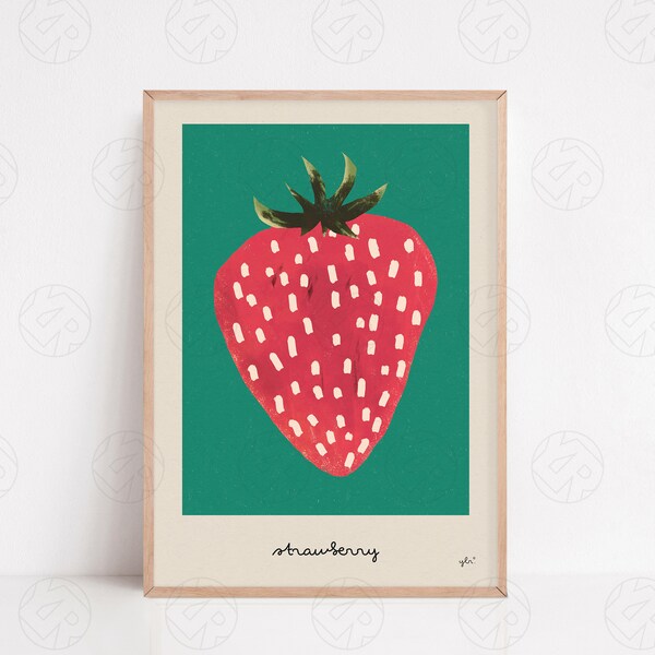 Strawberry Art Print - Etsy