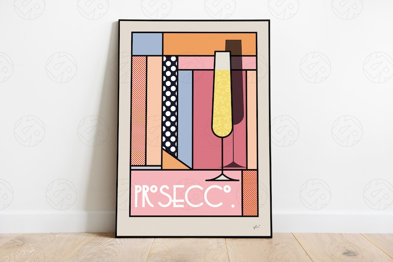 Prosecco Print Positive Wall Art Cocktail Poster Living - Etsy
