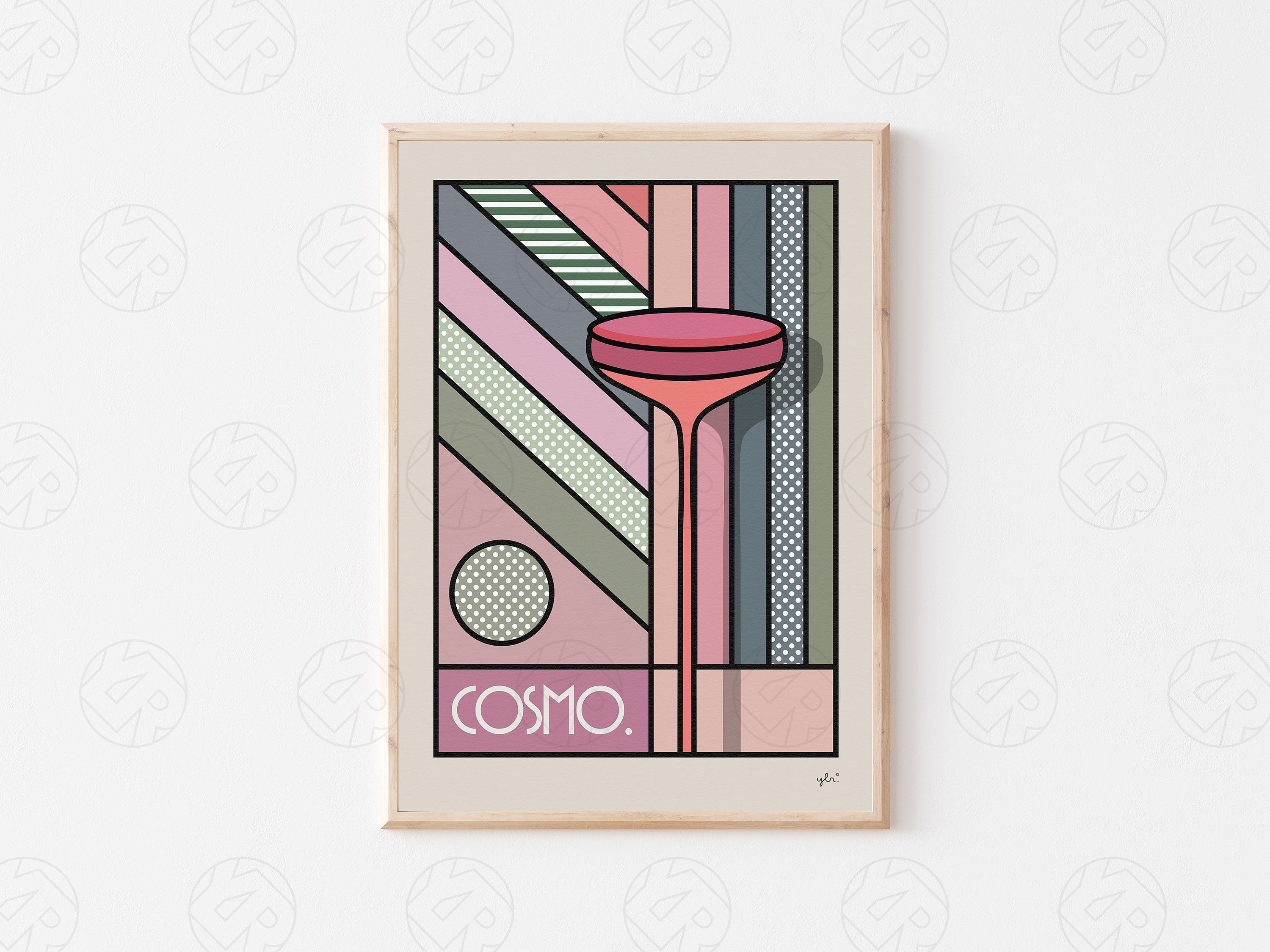 The Cosmo Print Positive Wall Art Cocktail Poster Kitchen - Etsy UK