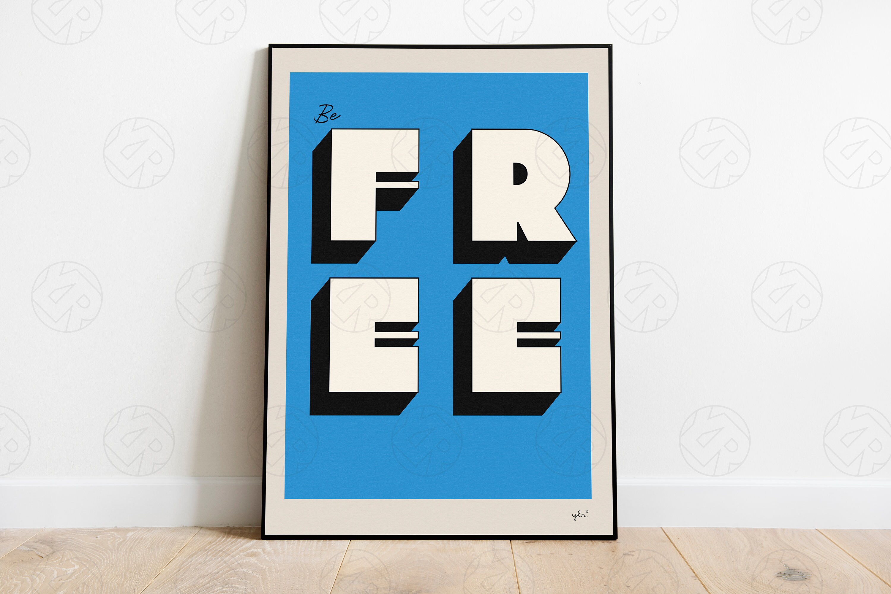 The Be Free Print Positive Wall Art Typography Poster | Etsy