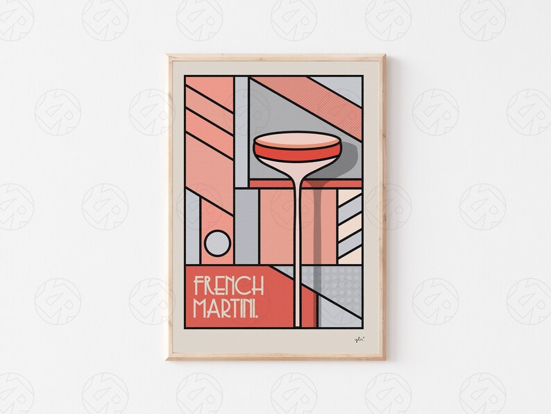 The French Martini Print Food Print Cocktail Poster - Etsy