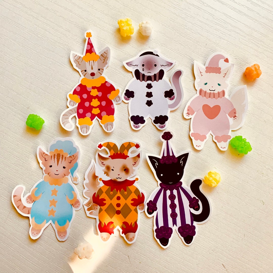Kitty Clown Sticker Pack - Etsy