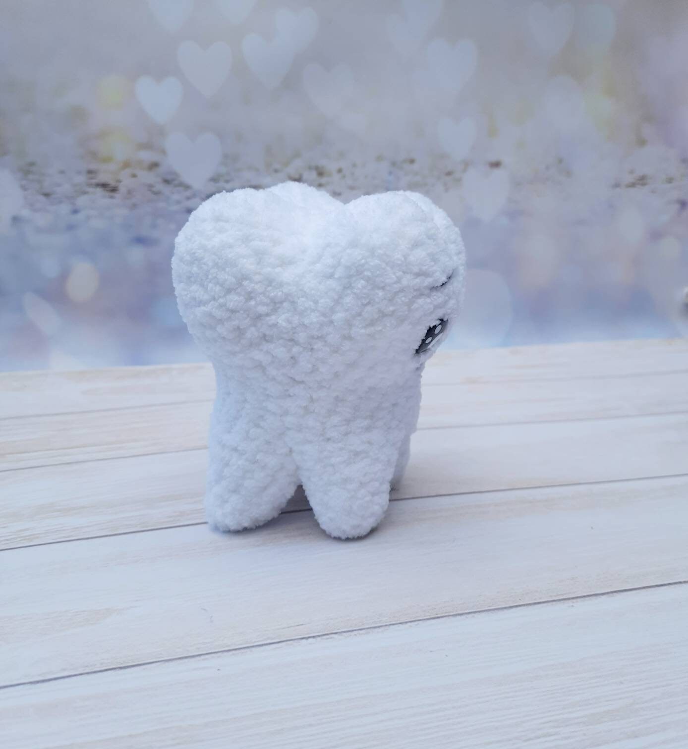Crochet Plush Tooth Gift for the Dentist Desktop Decor Amigurumi Tooth ...