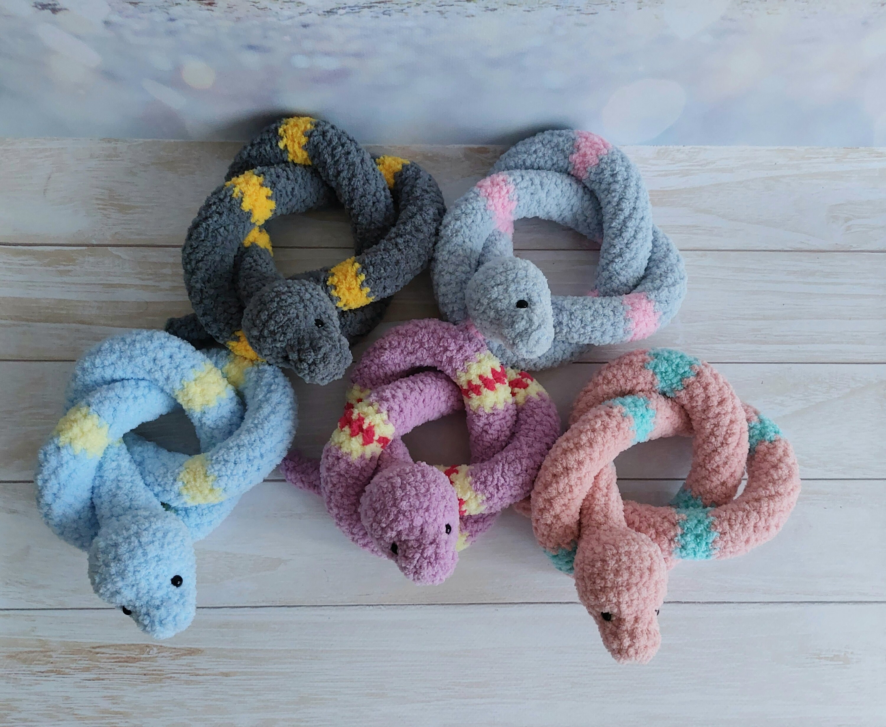Long Snake, Plush Toy Soft Snake, Multi Color Plush Toy Trend, Knitted ...