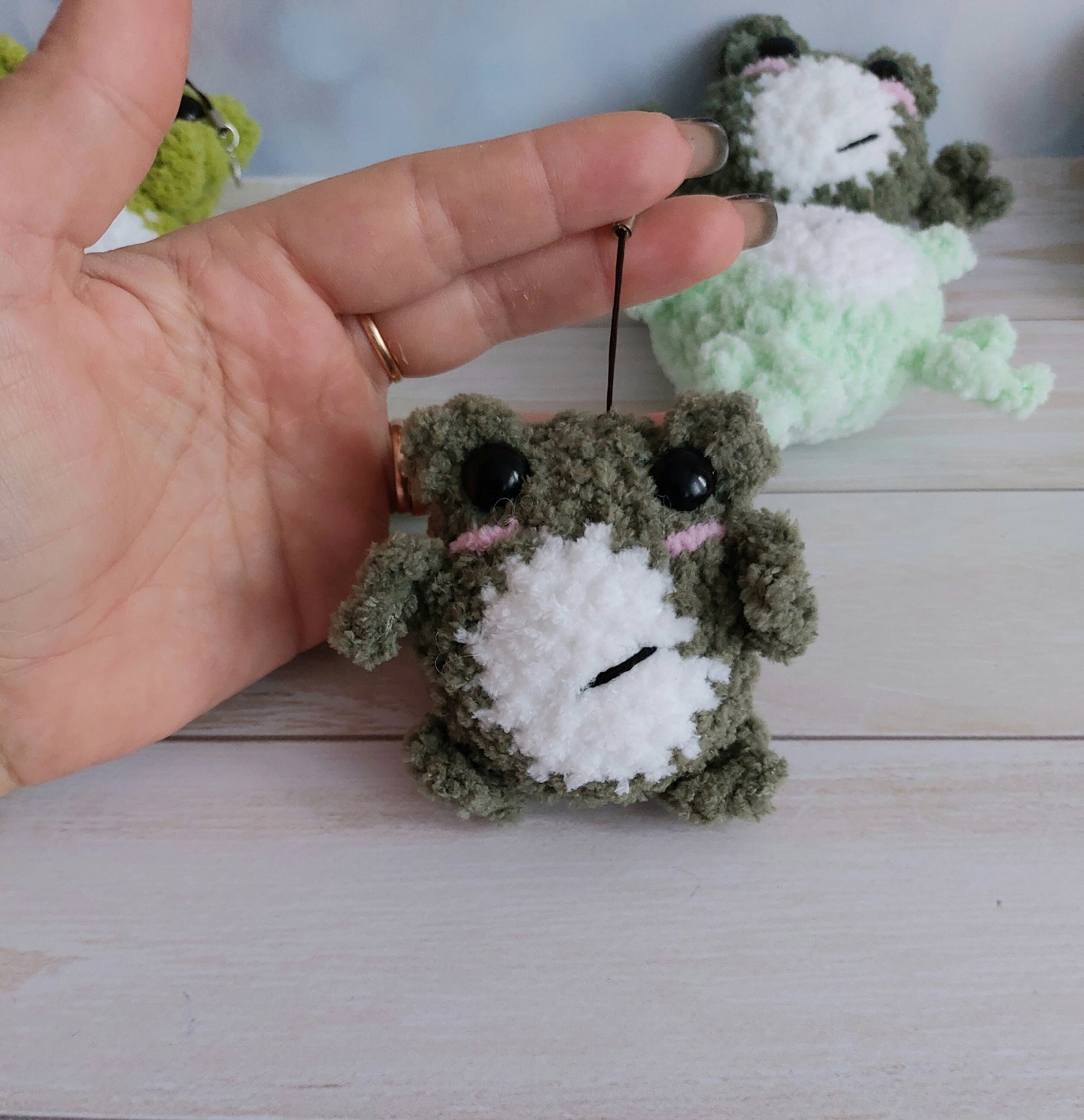 Frog Friend,worry Frog,frog Keychain,crochet Frog,fidget Toy,plush Frog ...