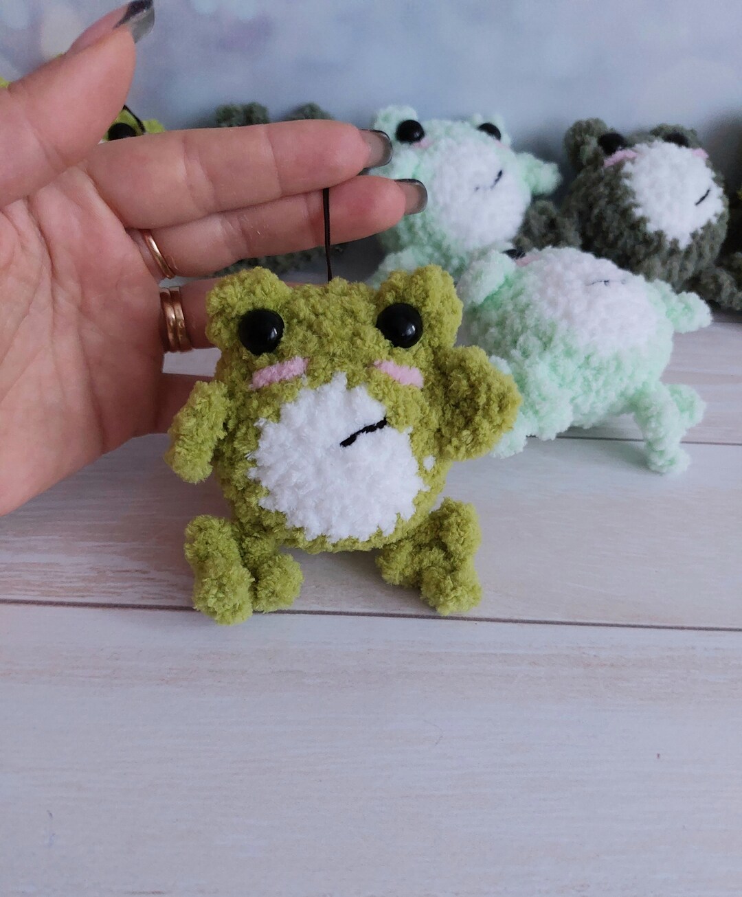 Frog Friend,worry Frog,frog Keychain,crochet Frog,fidget Toy,plush Frog ...