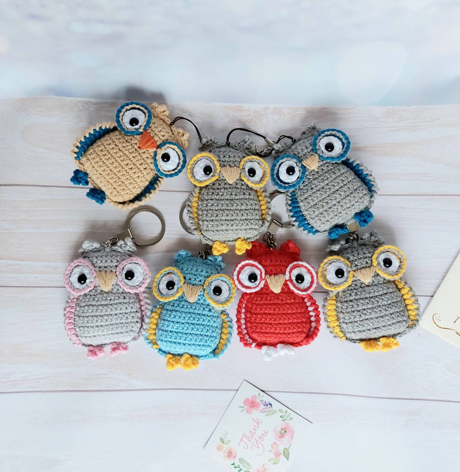 Owl Keychain for Bag and Backpack. Crocheted Owl Keychain. Soft Cute ...