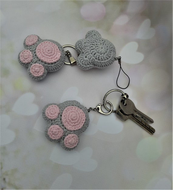 Cat Paw Keychain Small Cute Keychain Soft Cat Paw on the Key - Etsy