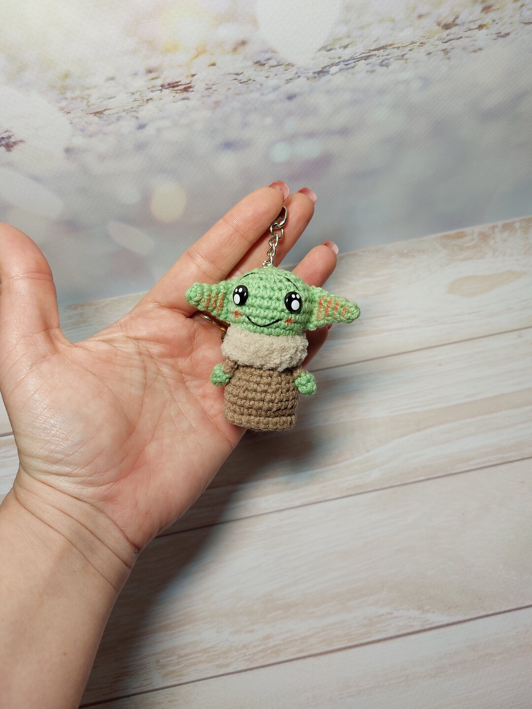 Baby Alien. Crochet Mandalorian Keychain. Cute Grogu Keychain. Gift for ...