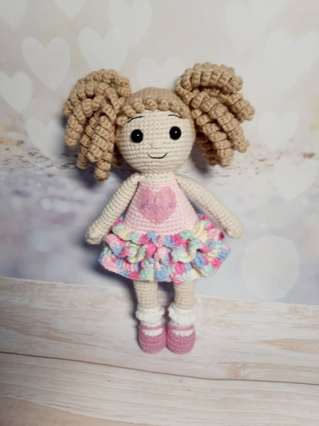 Personalized Crochet Doll, Crocheted Doll in Dress, Special Gift for ...