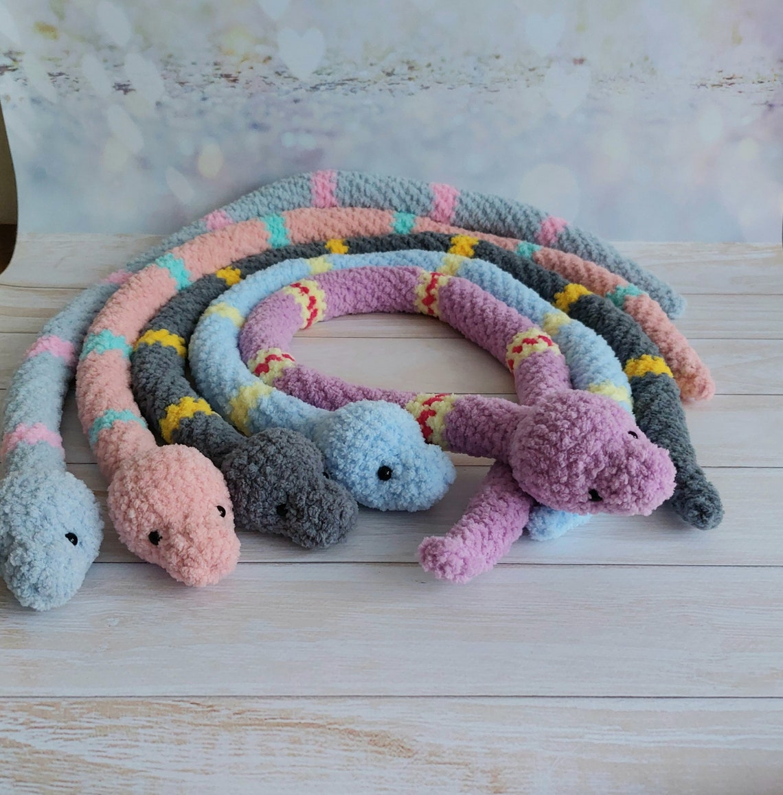 Long Snake, Plush Toy Soft Snake, Multi Color Plush Toy Trend, Knitted ...