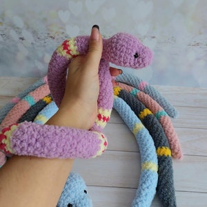 Long Snake, Plush Toy Soft Snake, Multi Color Plush Toy Trend, Knitted ...