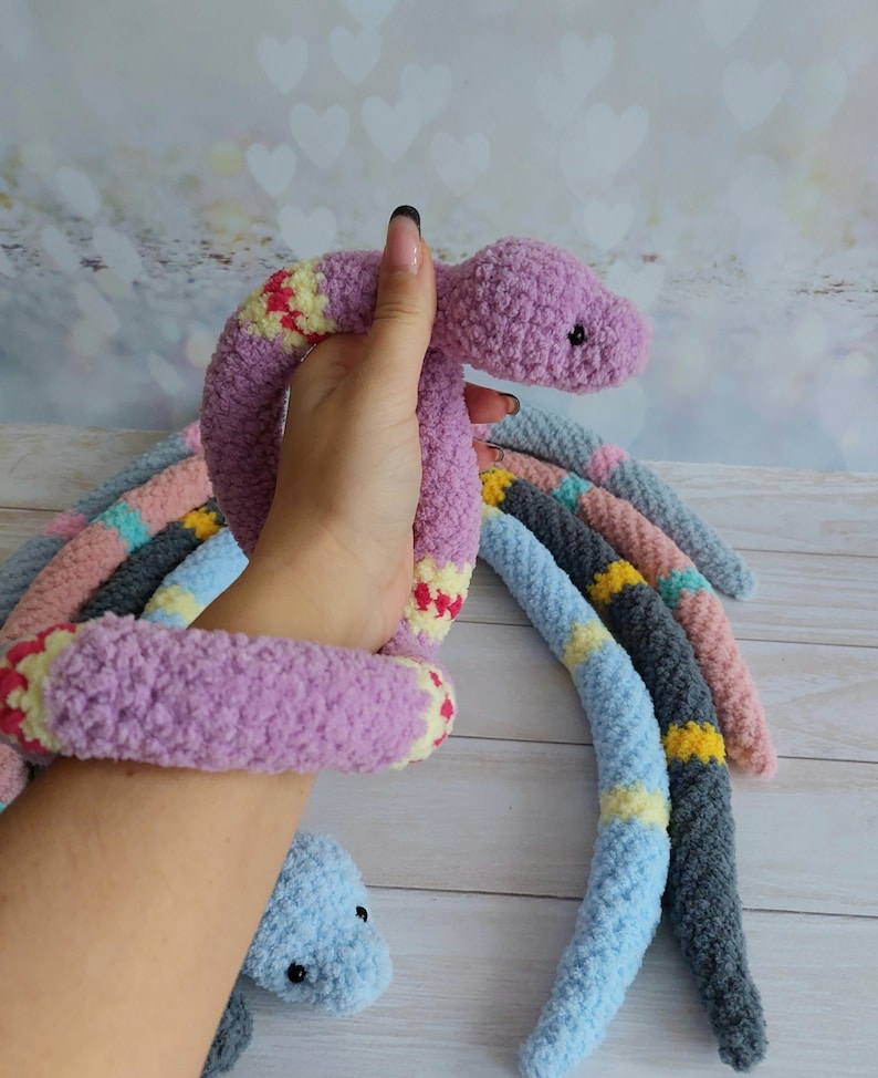 Long Snake, Plush Toy Soft Snake, Multi Color Plush Toy Trend, Knitted ...