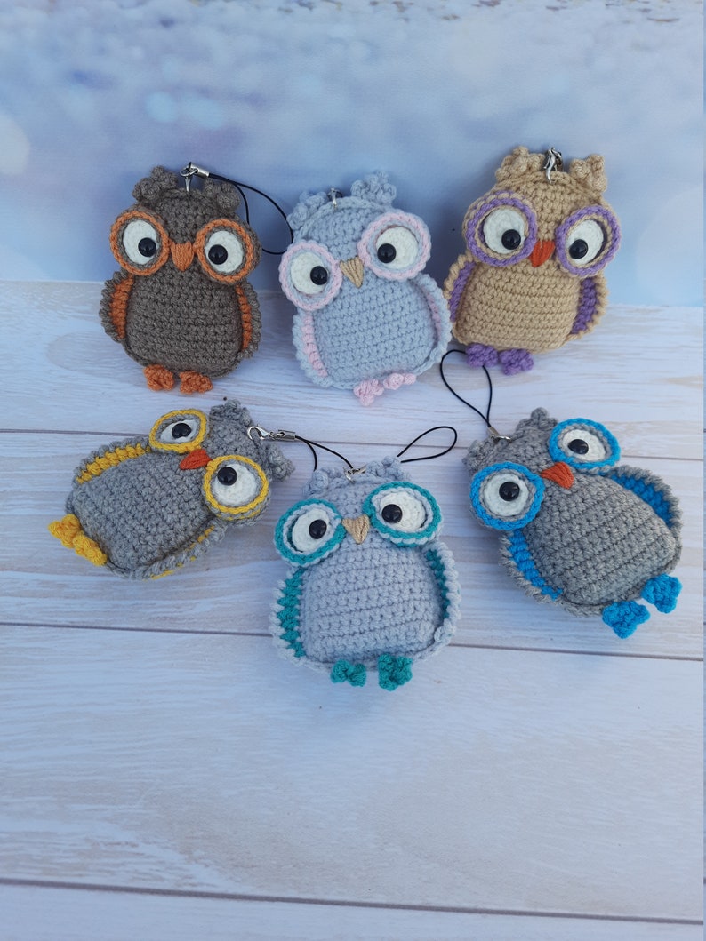 Owl Keychain for Bag and Backpack. Crocheted Owl Keychain. Soft Cute ...