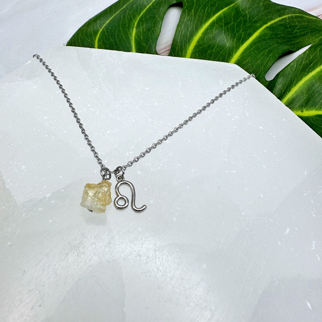 Leo Crystal Necklace | Zodiac Sign Necklace Dainty, Leo Necklace Tiny ...