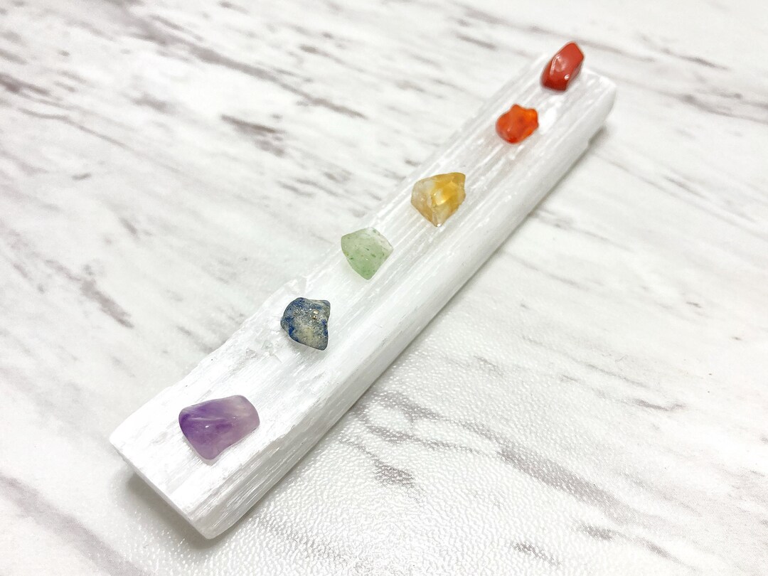Crystal Chips Set | Seven Chakra Selenite, 7 Chakra Stone Set, 7 Chakra ...