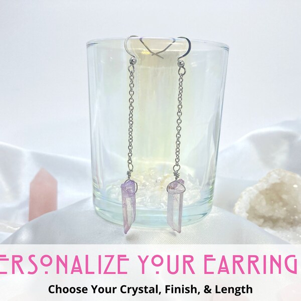 Crystal Chain Earrings - Etsy