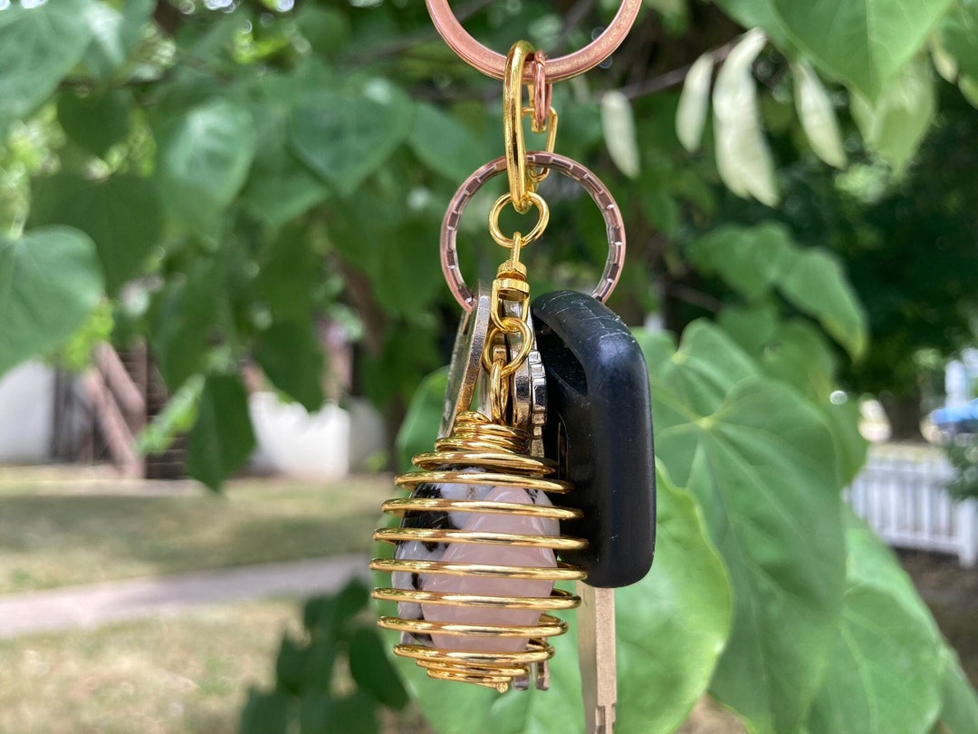 Tumbled Crystal Keychain Custom, Keychain With Crystals, Protection ...