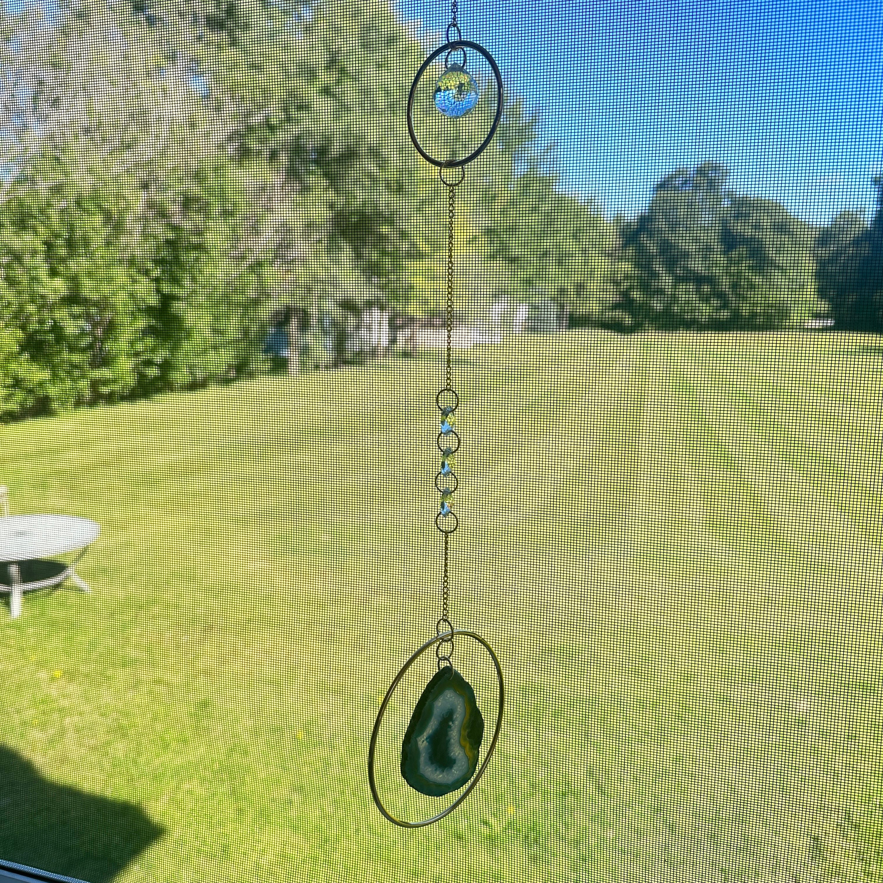 Agate Crystal Suncatcher Crystal Suncatcher Black Hanging Crystal Prism ...