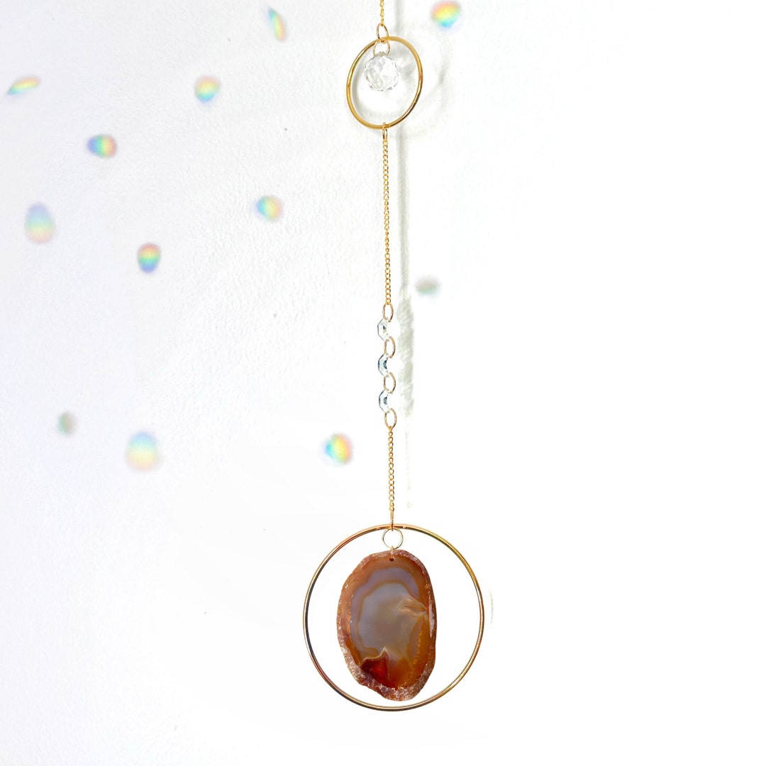Suncatcher Crystal Orange Crystal Suncatcher Gemstone Hanger Window ...