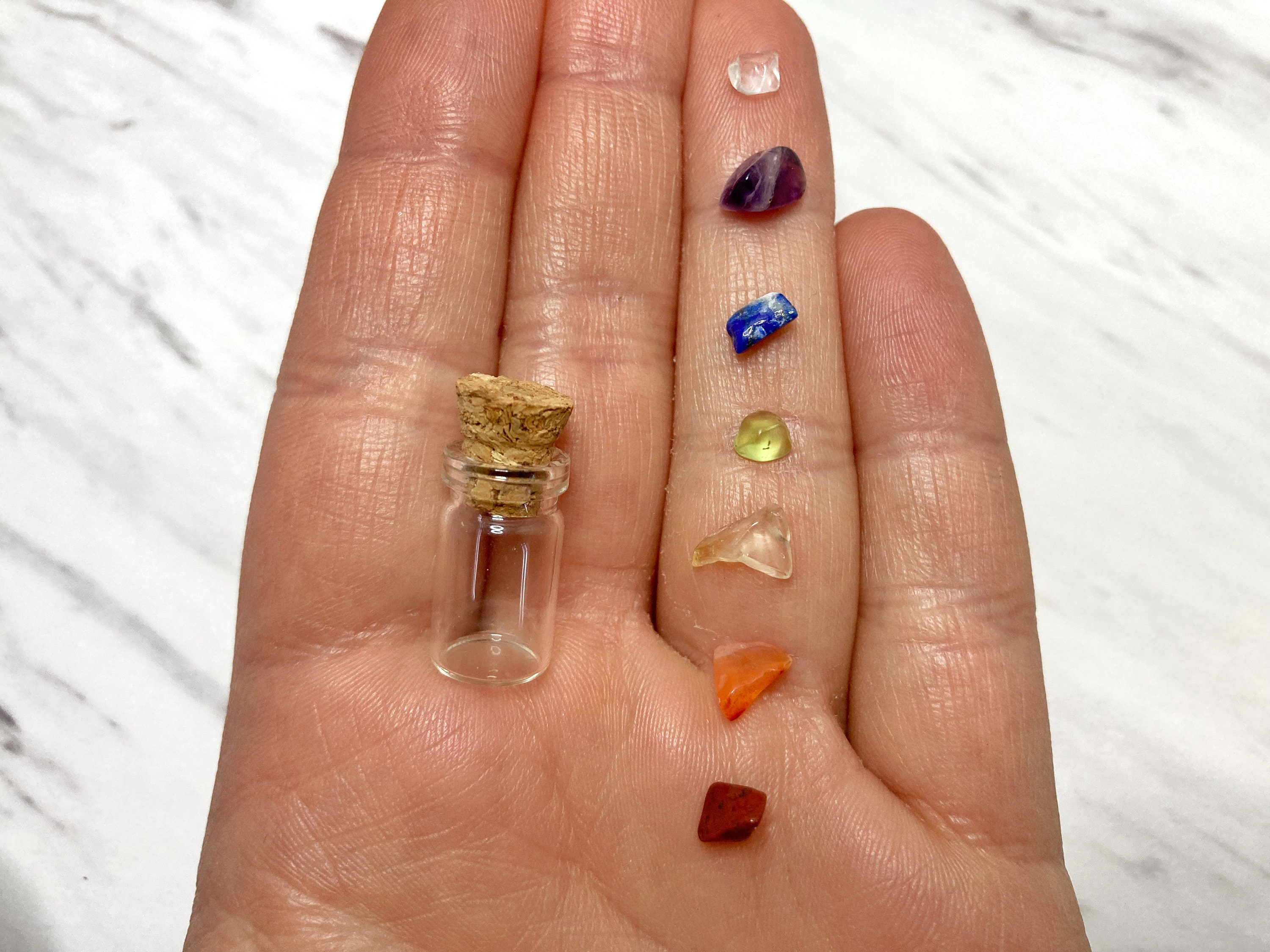 7 Chakra Crystal Set Mini Crystal Set Crystal Chips Set 7 | Etsy