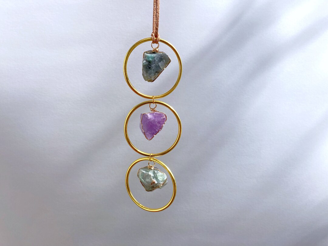 Gem Hanging | Hanging Crystals, Chakra Wall Hanging, Zen Decor, Boho ...