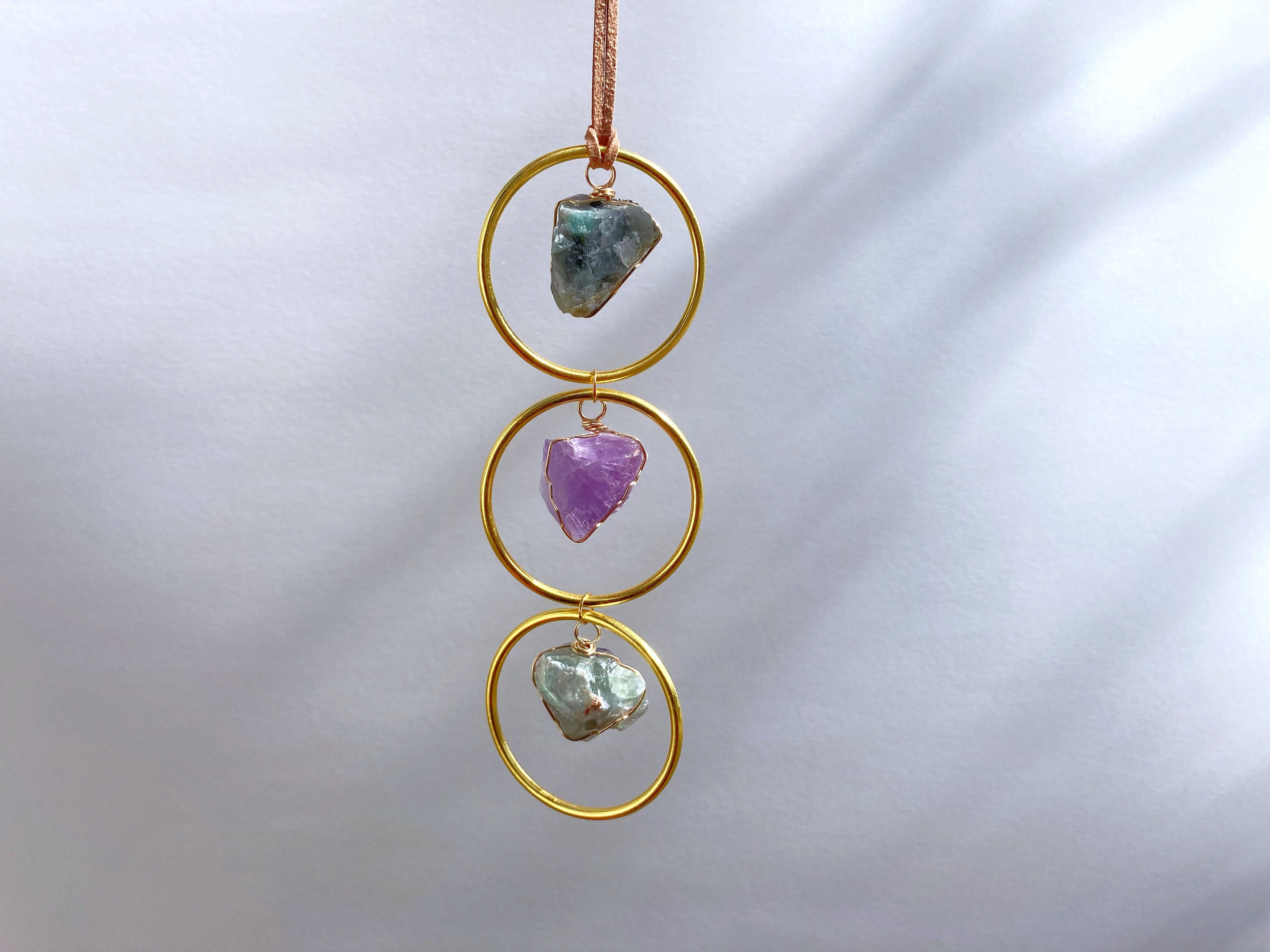 Gem Hanging | Hanging Crystals, Chakra Wall Hanging, Zen Decor, Boho ...