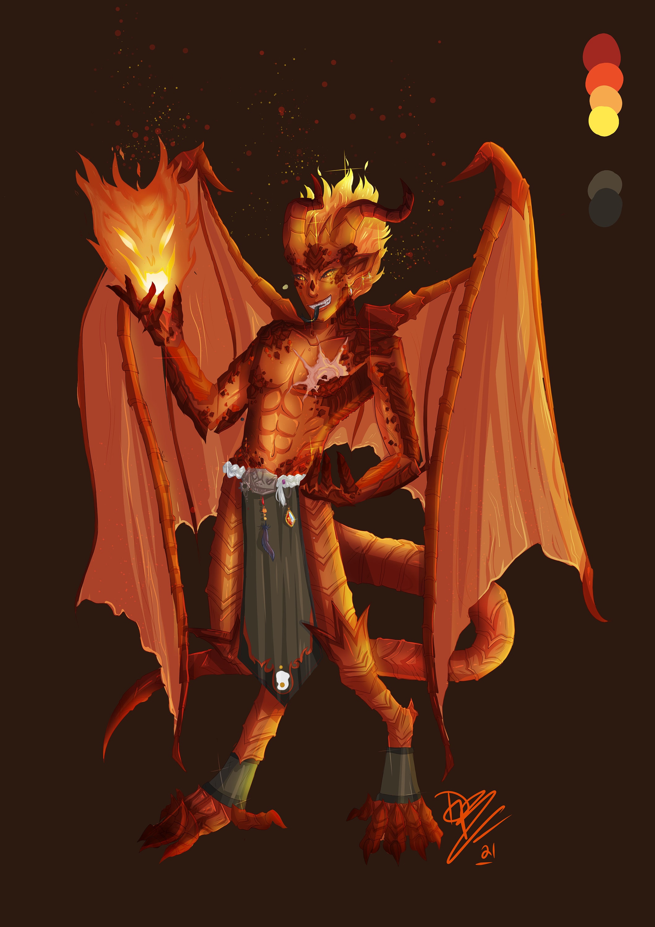 PRE-ORDER DnD Pit Fiend Fire Demon Anime Inspiried print | Etsy