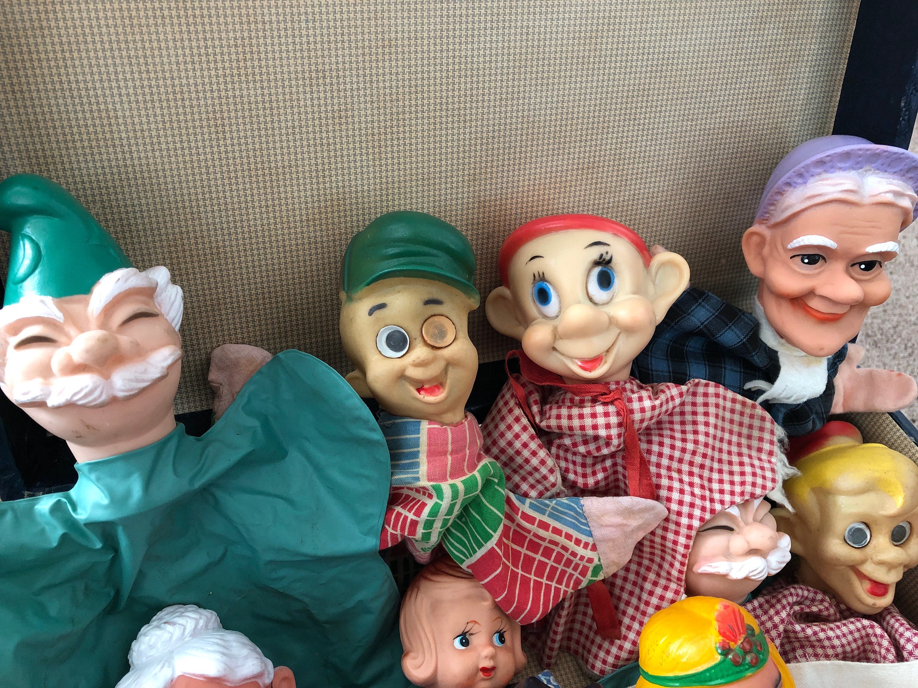 Vintage Rubber Head Hand Puppets Set of 12 in Case - Etsy