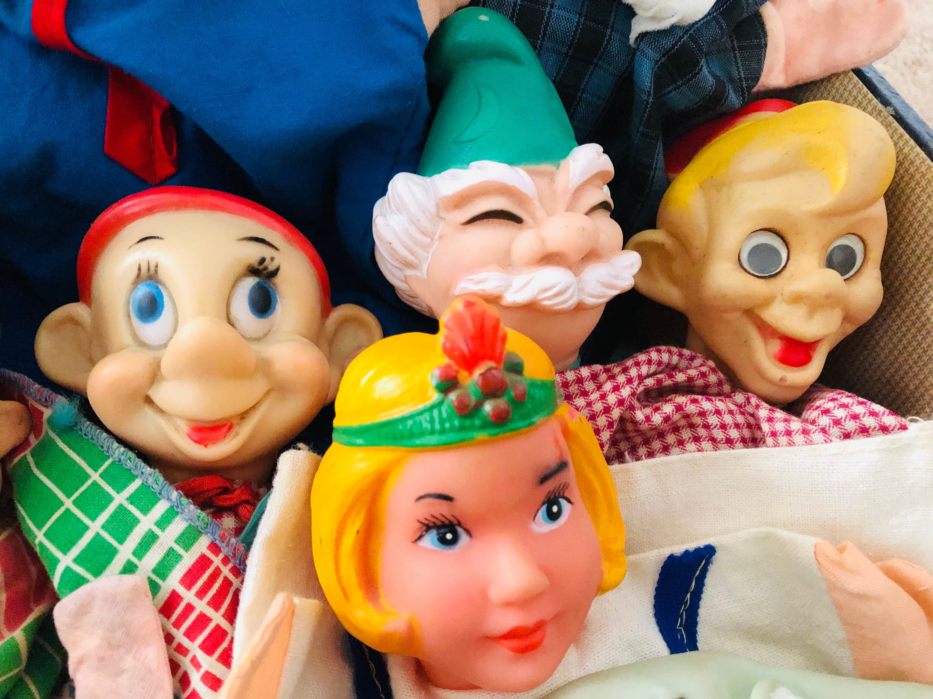 Vintage Rubber Head Hand Puppets Set of 12 in Case - Etsy