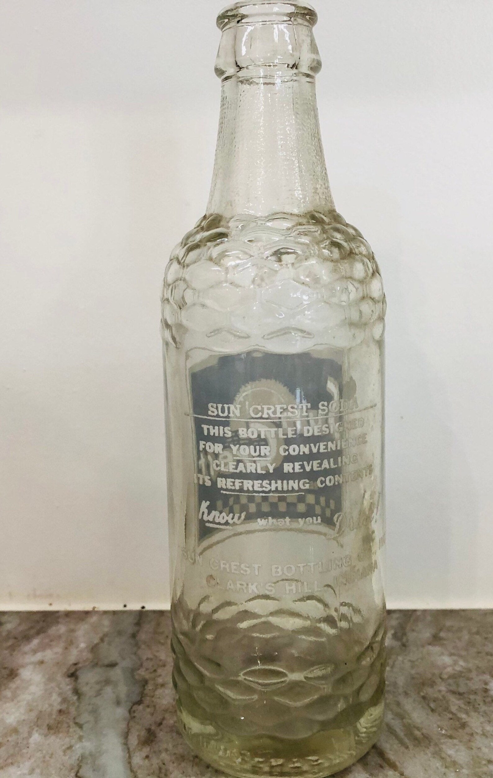 Vintage 1948 Sun Crest Soda Glass Bottle 10 Fluid Ounce - Etsy