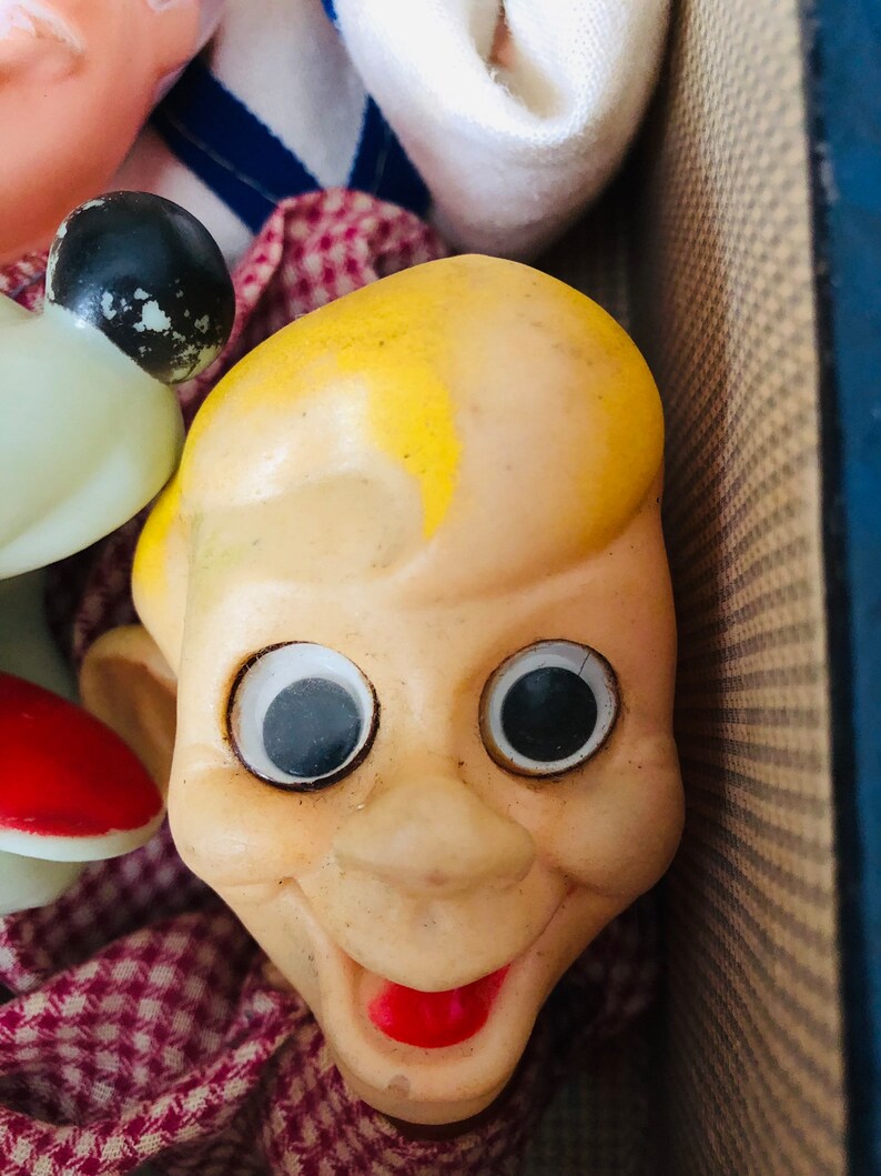 Vintage Rubber Head Hand Puppets Set of 12 in Case - Etsy