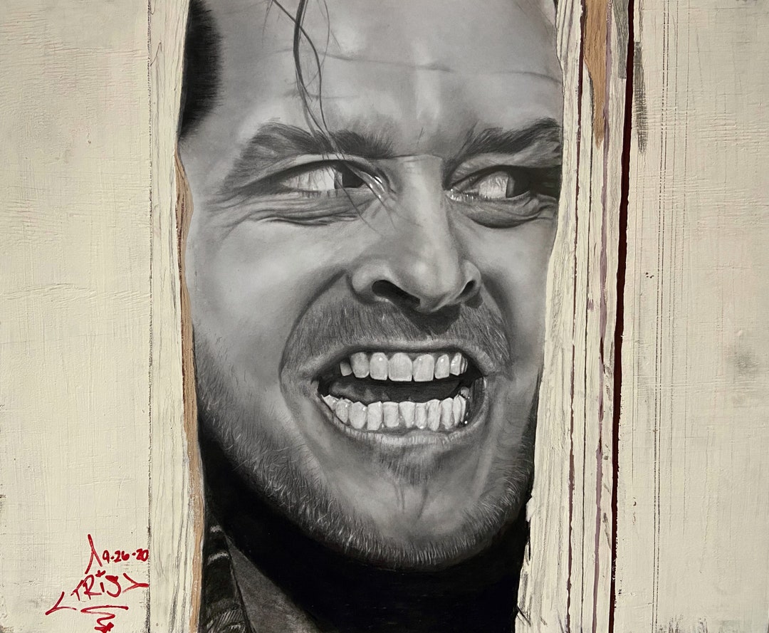 Jack Torrance (jack Nicholson) “here’s Johnny” From the Shining Drawing ...