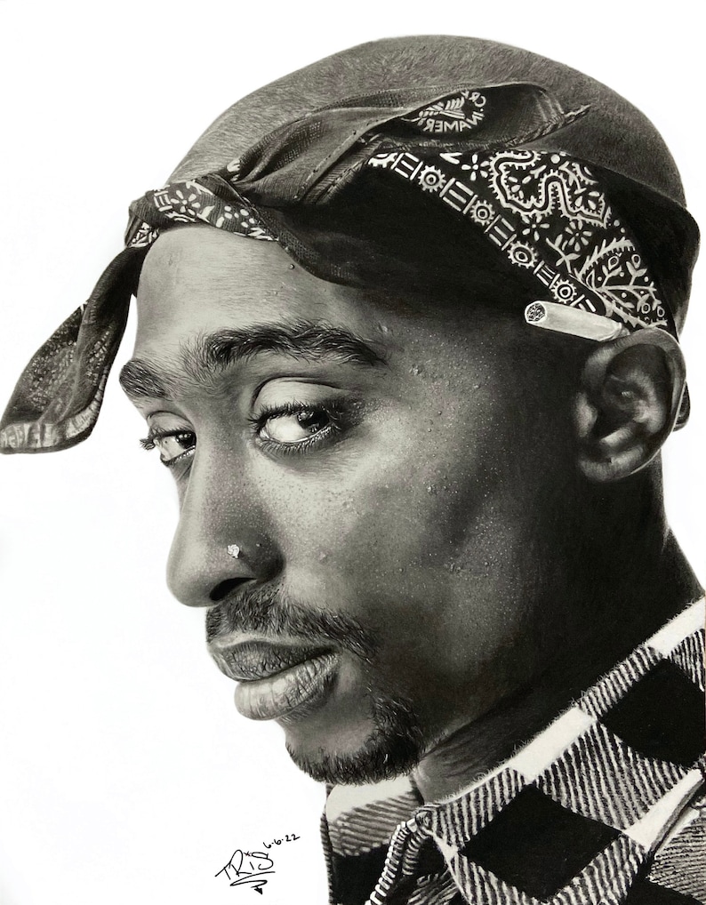 Tupac 2pac Shakur Drawing Poster Print - Etsy