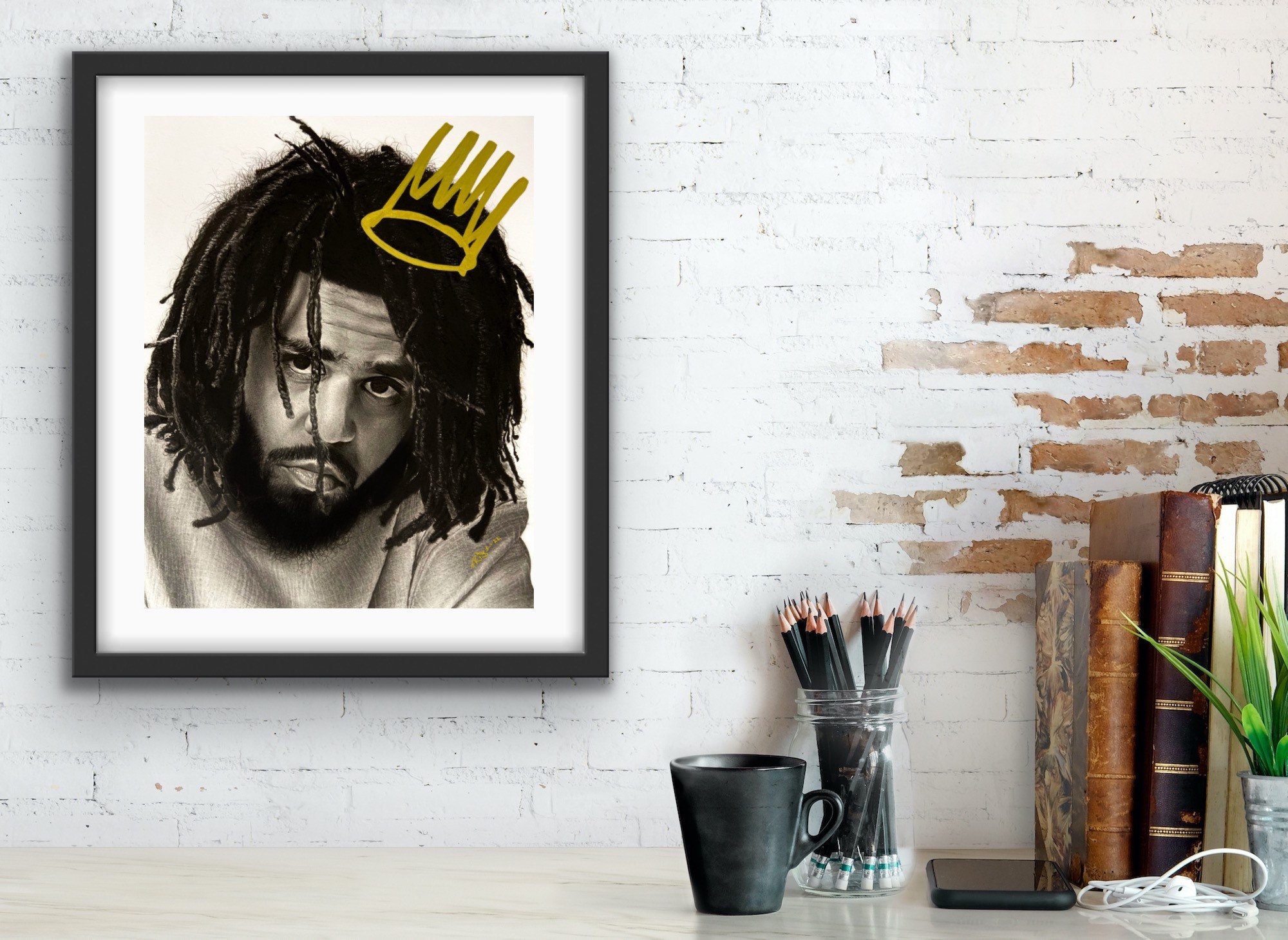 J. Cole Drawing poster Print - Etsy