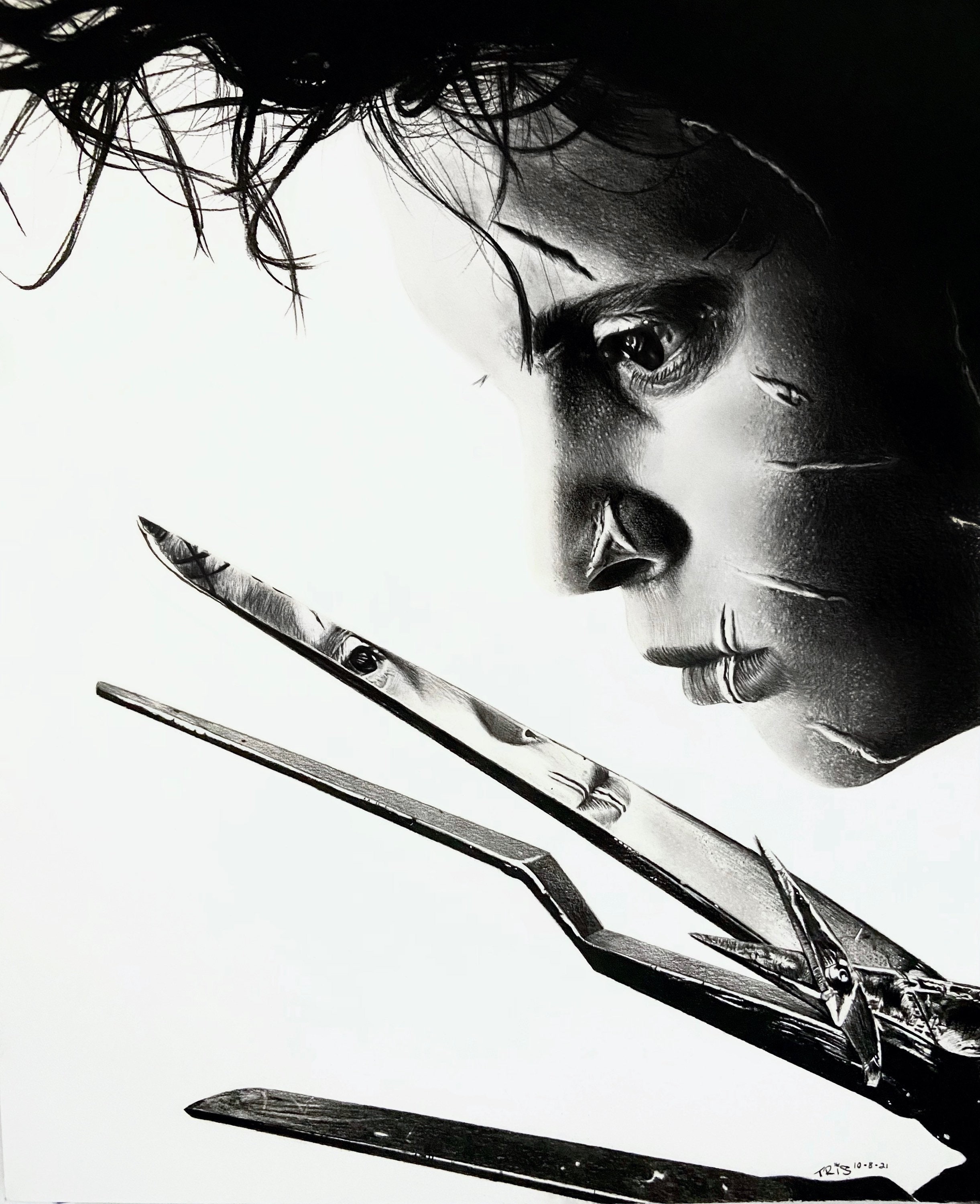 Edward Scissorhands Hands Pencil Drawing Print Etsy Edward
