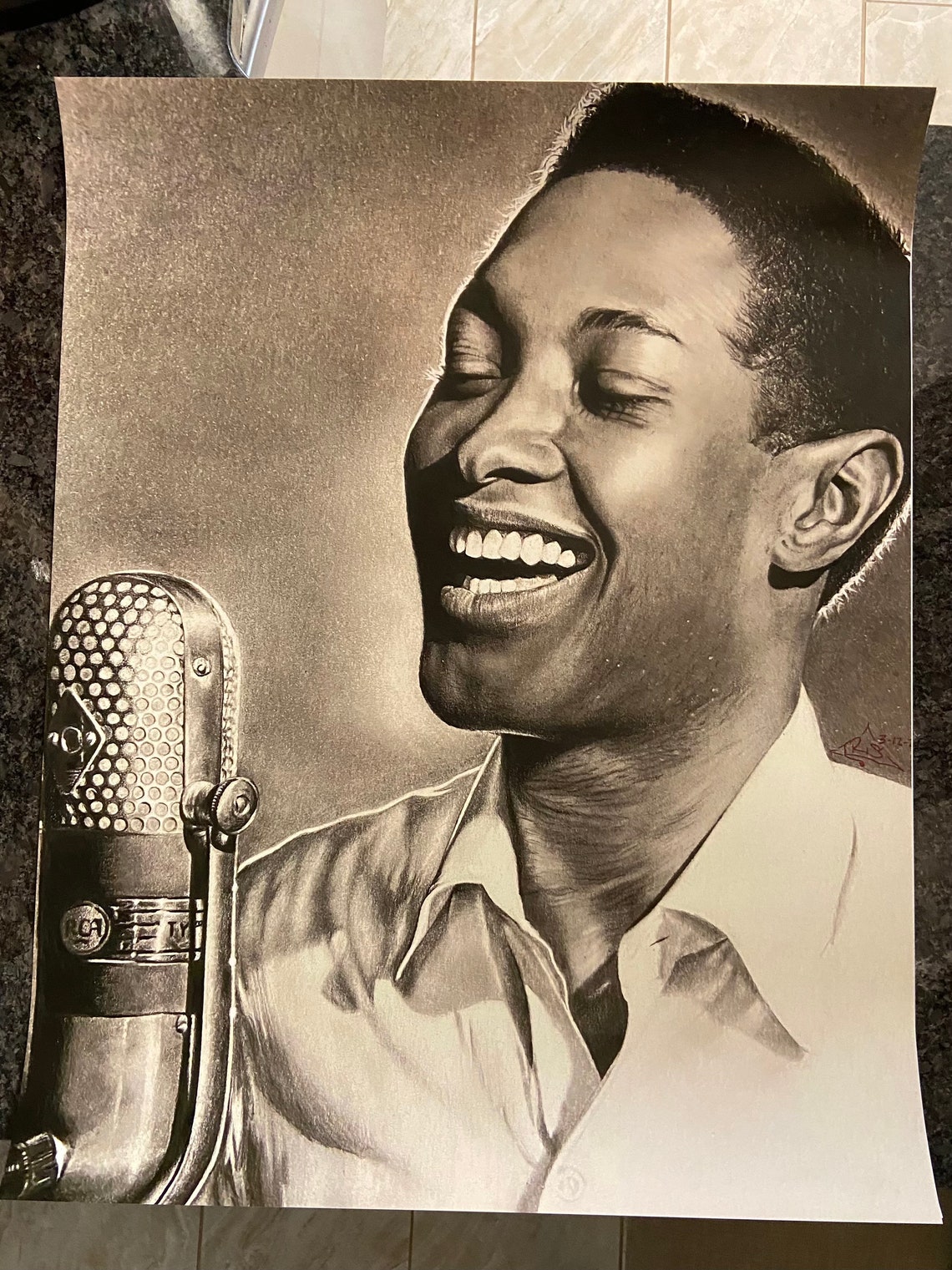 Sam Cooke Drawing (print) - Etsy