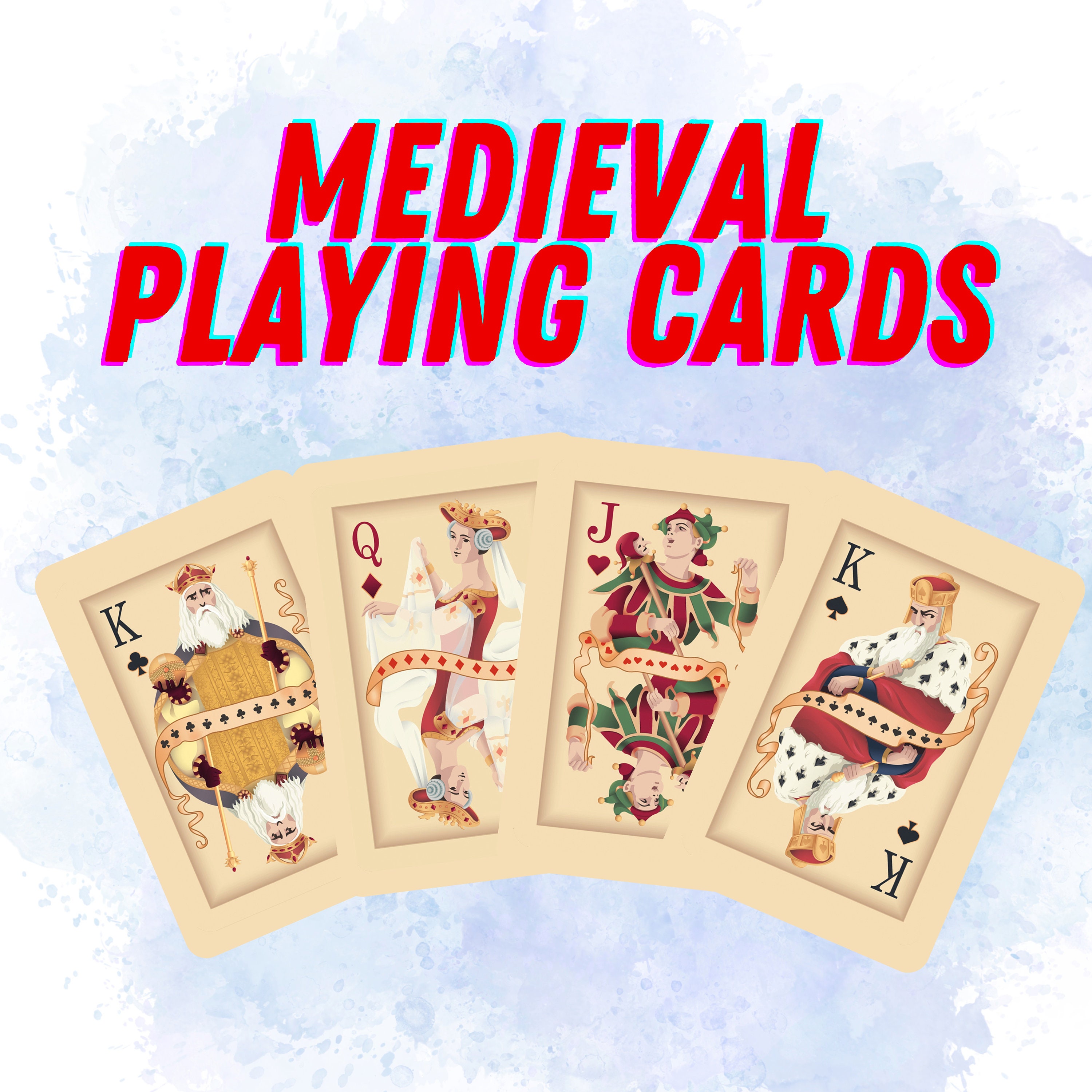 Medieval Playing Cards, Set of 2 Poker Cards, Unique Playing Cards ...